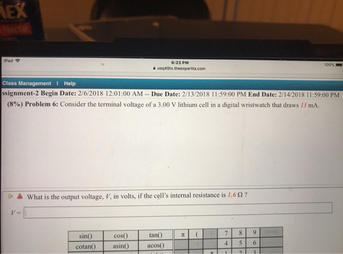 Solved E文 iPad令 6:23 PM Usq45tx.theexpertta.com Class | Chegg.com