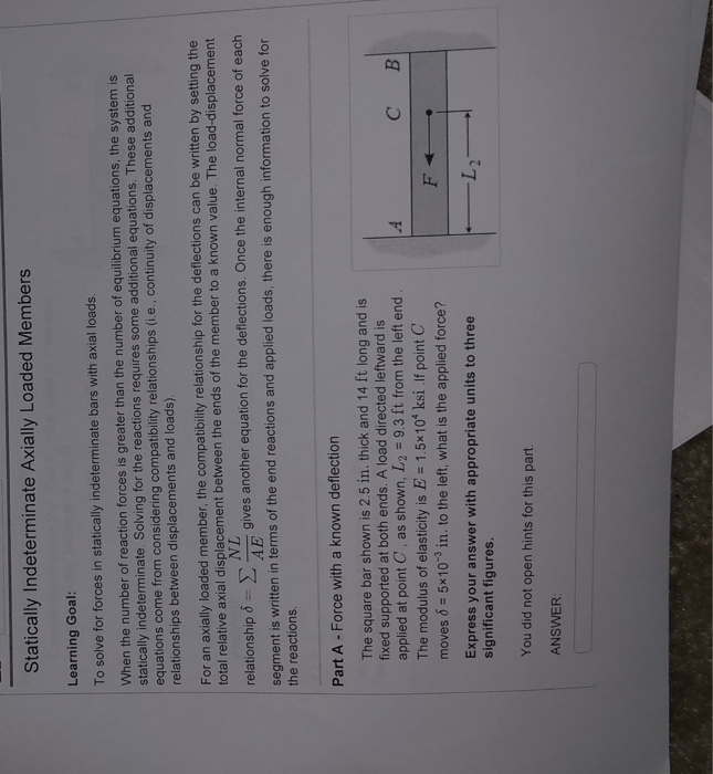 Solved Statically Indeterminate Axially Loaded Members | Chegg.com