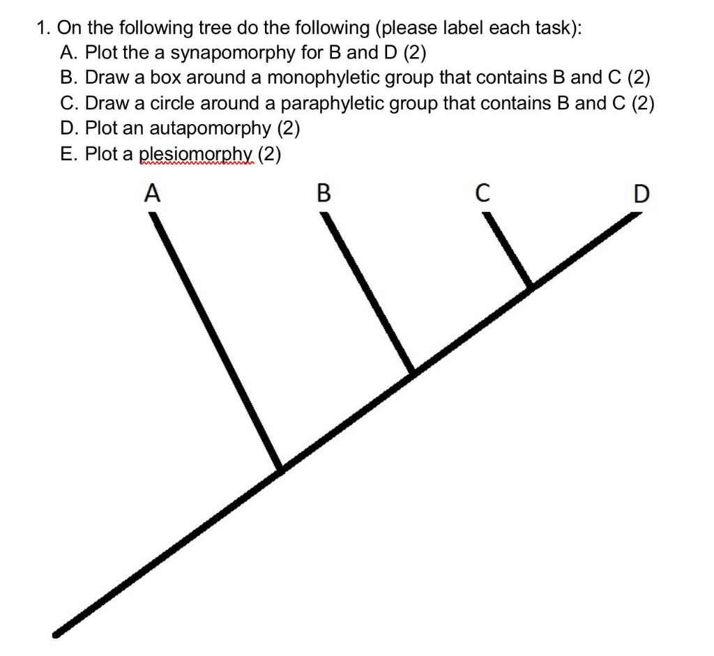 Solved 1. On the following tree do the following (please | Chegg.com