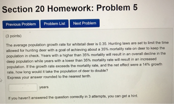 Solved Section 20 Homework: Problem 5 Previous Problem | Chegg.com