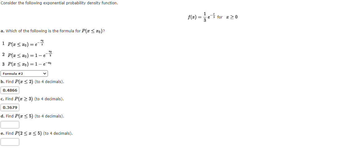 Solved Consider the following exponential probability | Chegg.com