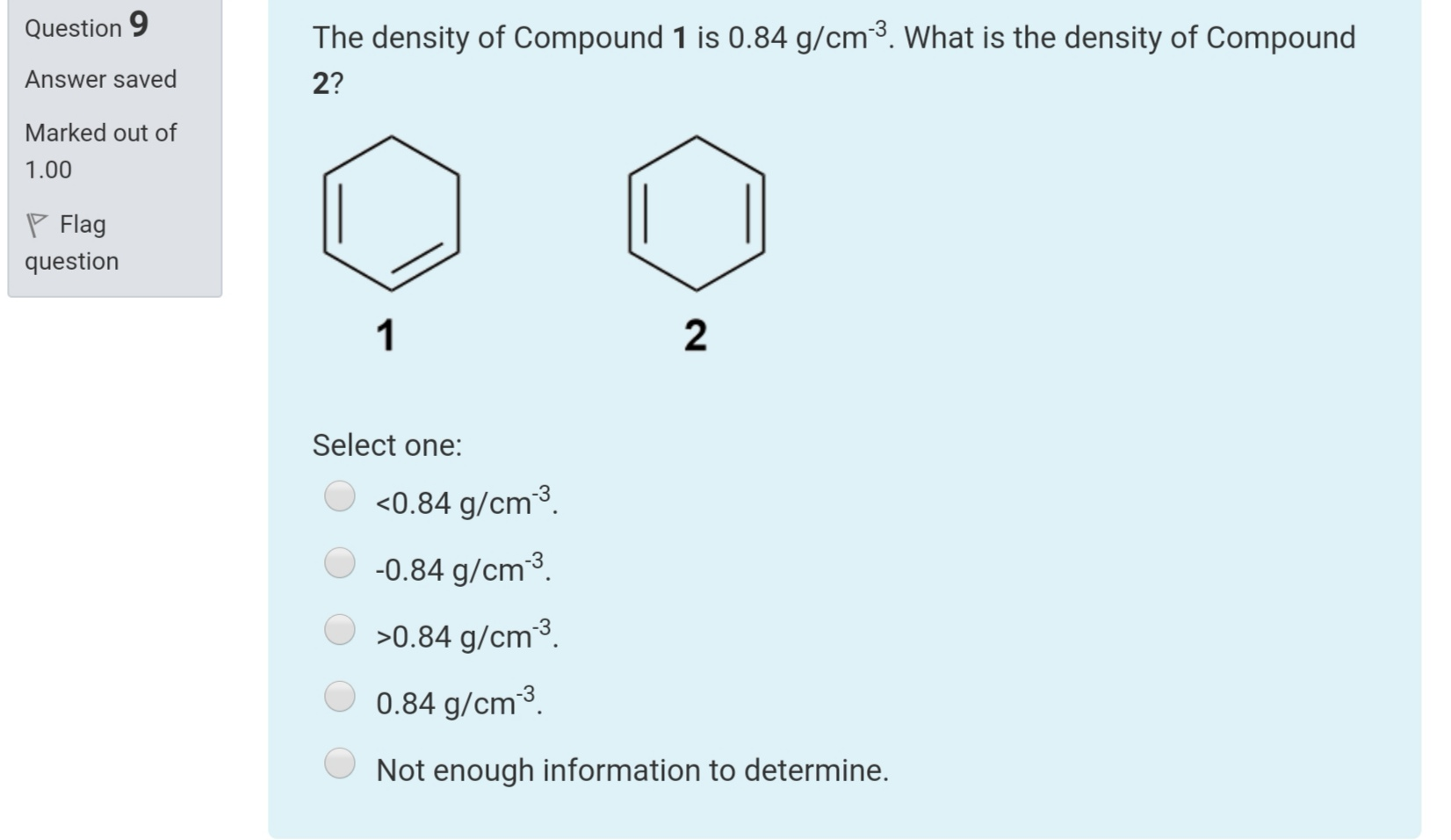Solved Question 7 Answer saved Marked out of 1.00 P Flag | Chegg.com