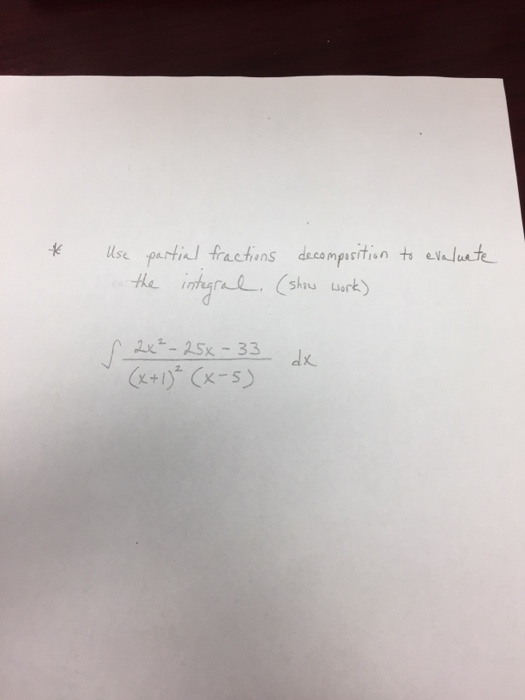 Solved Use partial fractions decomposition to evaluate the | Chegg.com