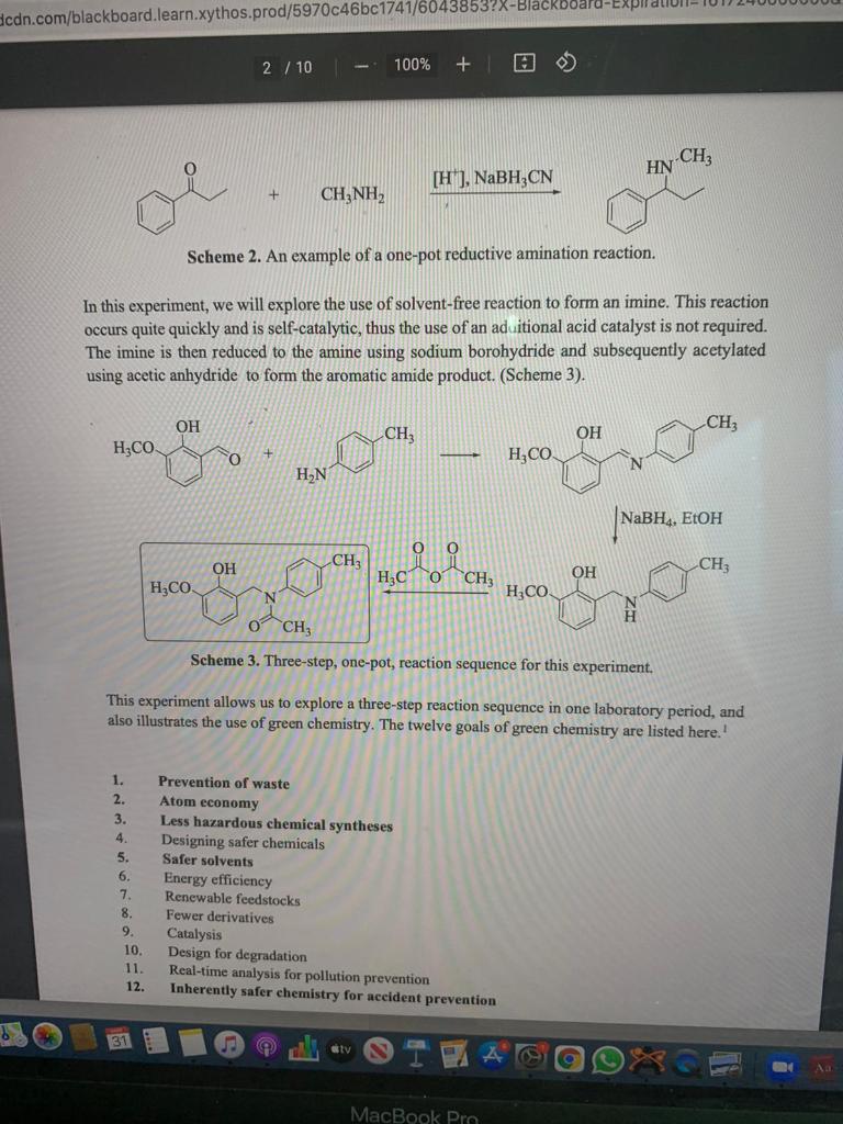 Solved EXPERIMENT #6 A ONE-POT, GREEN, MULTI-STEP SYNTHESIS | Chegg.com