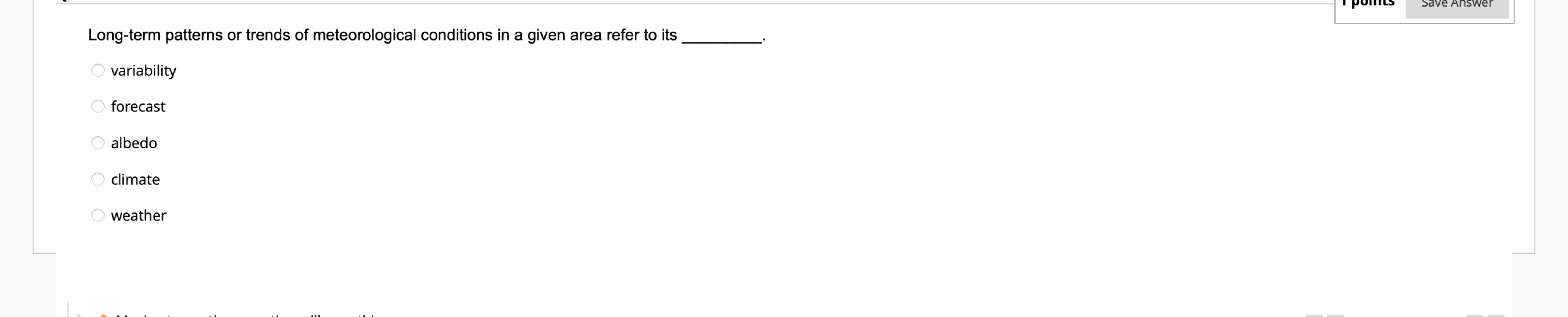 Solved Long-term patterns or trends of meteorological | Chegg.com