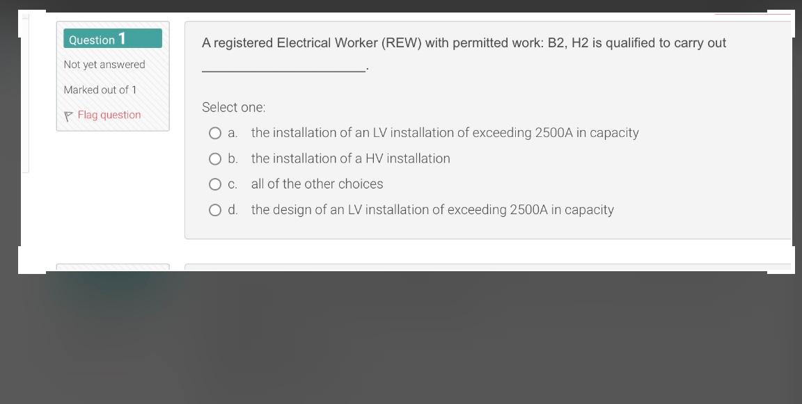 Solved A registered Electrical Worker (REW) with permitted | Chegg.com
