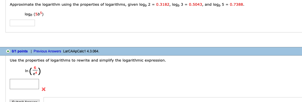 Solved Use the properties of logarithms to rewrite and | Chegg.com