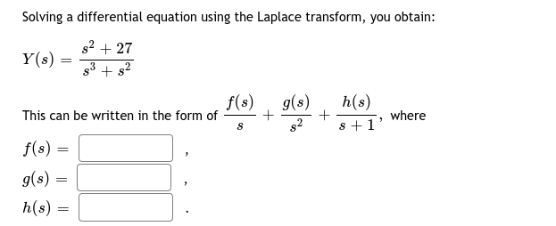Solved Solving a differential equation using the Laplace | Chegg.com
