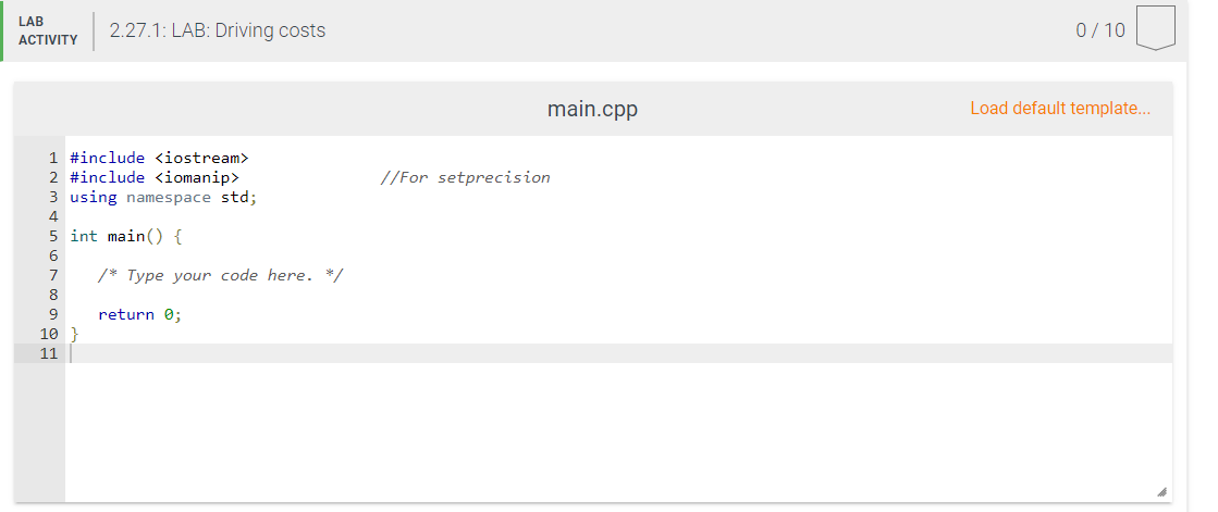 Solved Driving is expensive. Write a program with a car's | Chegg.com