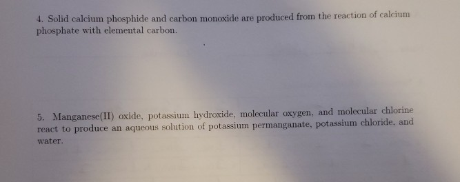 Solved 4. Solid calcium phosphide and carbon monoxide are | Chegg.com