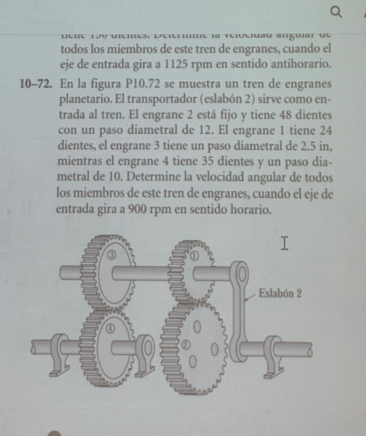 Solved 10-72. ﻿En la figura P10.72 ﻿se muestra un tren de | Chegg.com