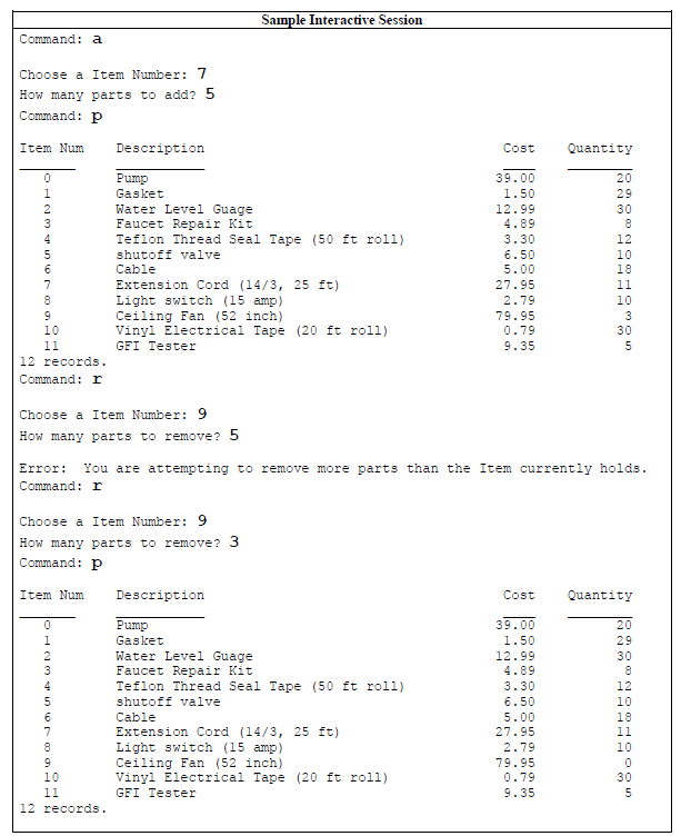Inventory Application Program This project involves | Chegg.com
