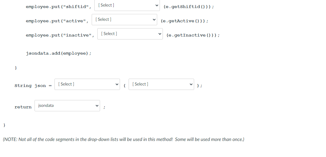 Solved Having created an ArrayList of Employee objects (as | Chegg.com