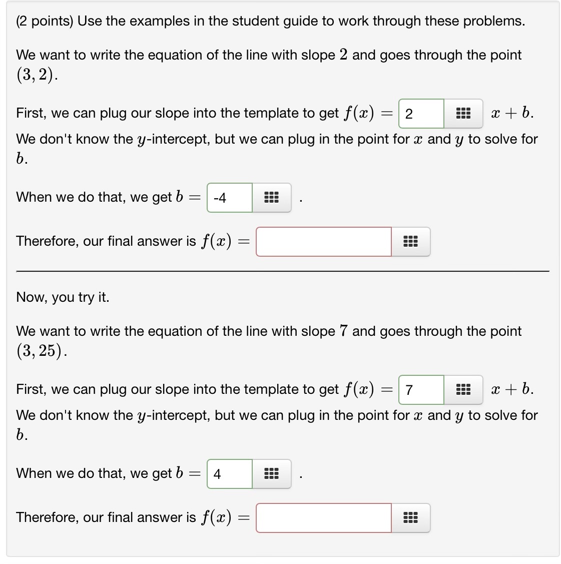Solved (2 points) Use the examples in the student guide to | Chegg.com