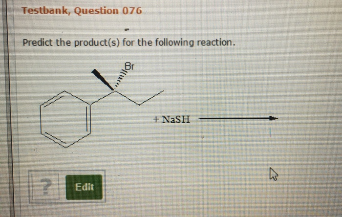 Solved Predict the product(s) for the following reaction. | Chegg.com
