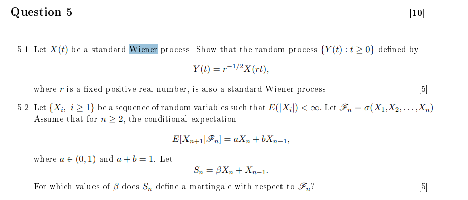 Solved STOCHASTIC PROCESSQuestion 55.1 ﻿Let x(t) ﻿be a | Chegg.com