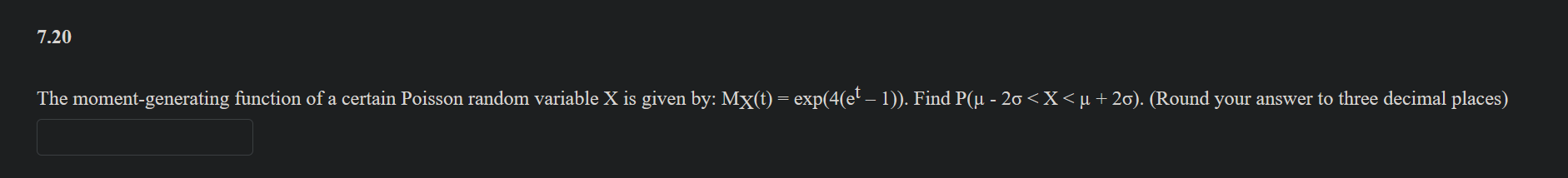 Solved 720 The Moment Generating Function Of A Certain 5740