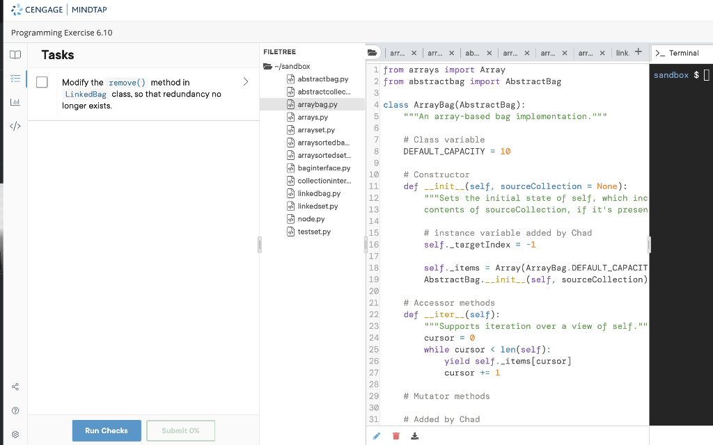 Solved The remove() method in the LinkedBag class has the | Chegg.com