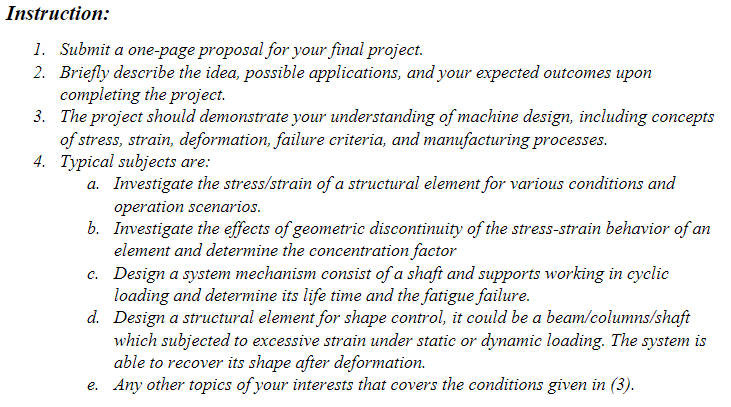 Solved 1. Submit a one-page proposal for your final project. | Chegg.com