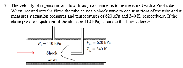 Solved 3. The velocity of supersonic air flow through a | Chegg.com