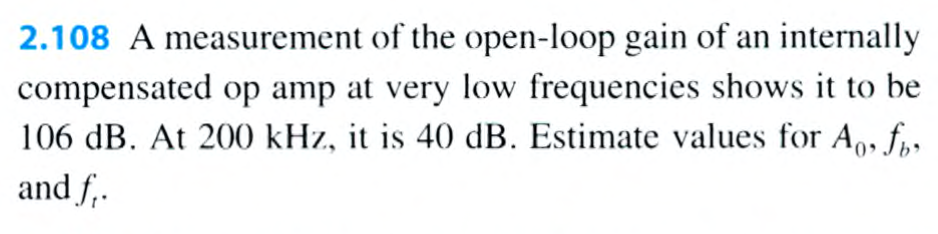 Solved 2.108 A measurement of the open-loop gain of an | Chegg.com