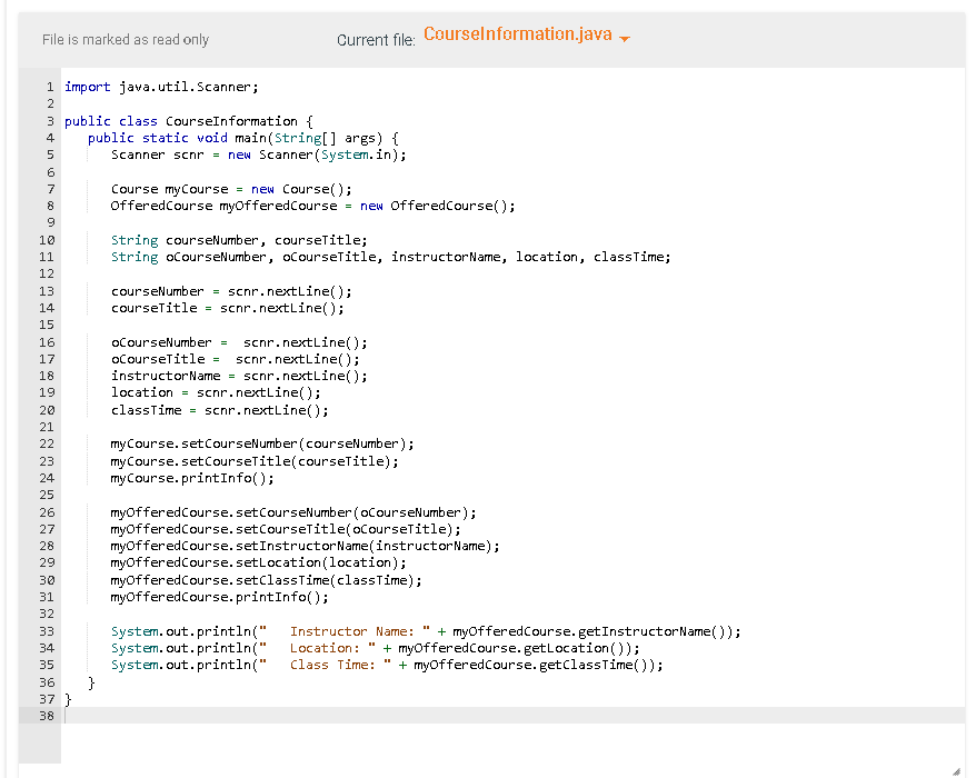 Solved Need help in correcting a compiling issue. JAVA | Chegg.com