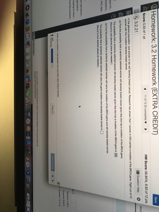Solved Homework: 3.2 Homework (EXTRA CREDIT) Score: 0.33 of | Chegg.com