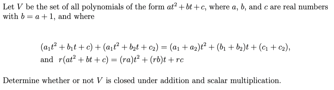 Solved Let V be the set of all polynomials of the form | Chegg.com