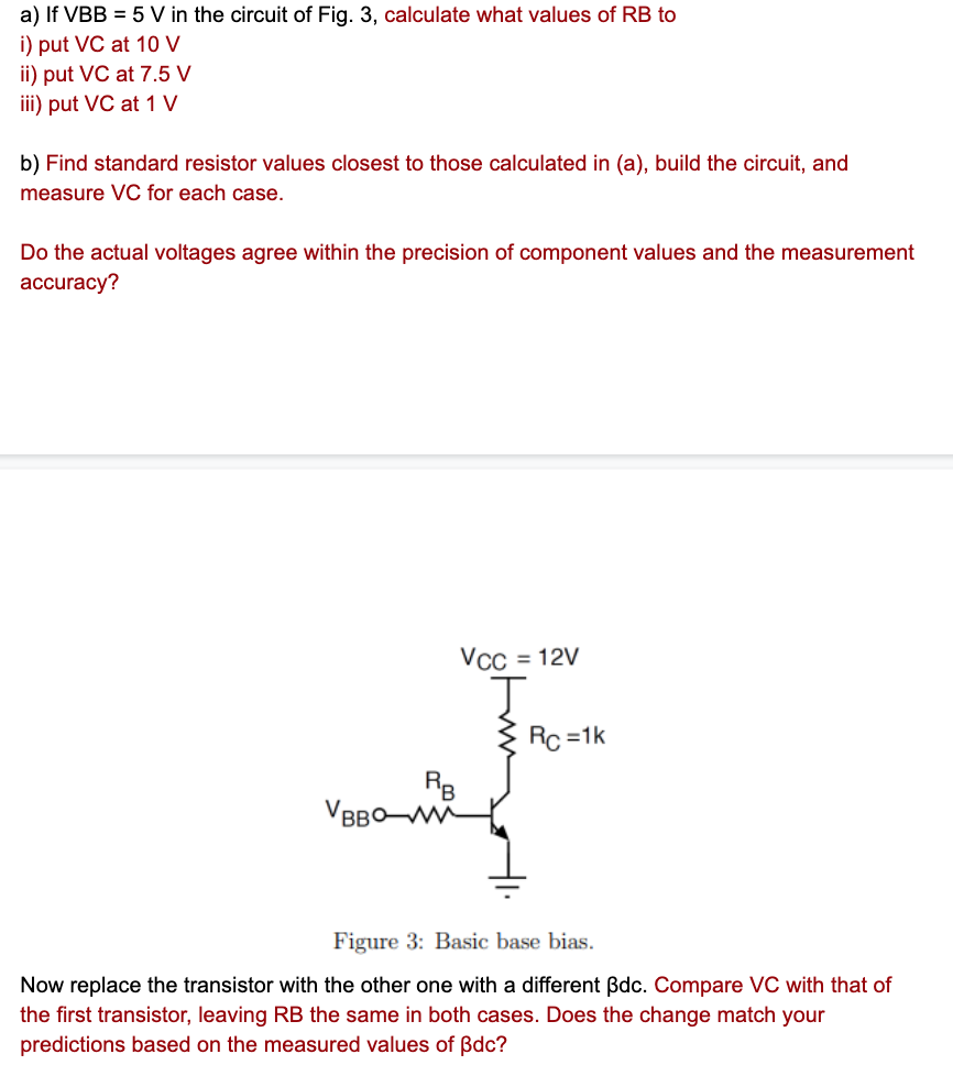 Solved a) If VBB = 5 V in the circuit of Fig. 3, calculate | Chegg.com