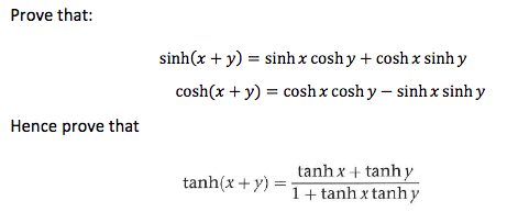 Solved Prove that: sinhxy sinh x coshy cosh x sinh y cosh(x | Chegg.com