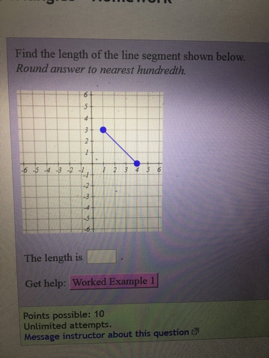Solved Find the length of the line segment shown below. | Chegg.com