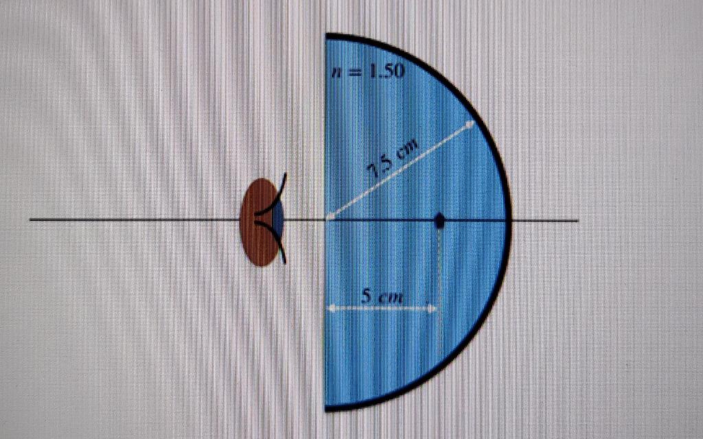 Solved 2. [5 pts.] A transparent hemispheres, of index of | Chegg.com