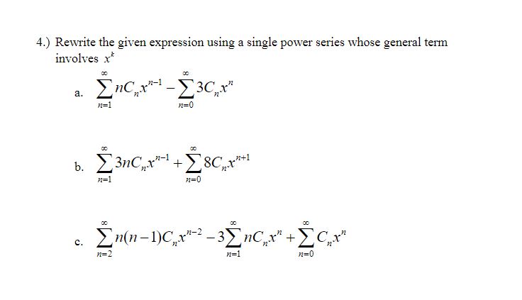 Solved 4.) Rewrite the given expression using a single power | Chegg.com
