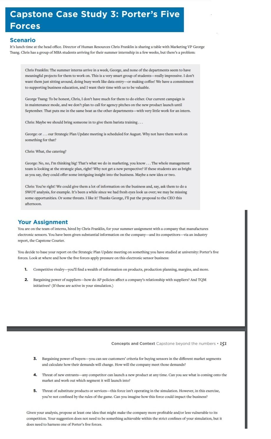 Solved Capstone Case Study 3: Porter's Five Forces Scenario | Chegg.com