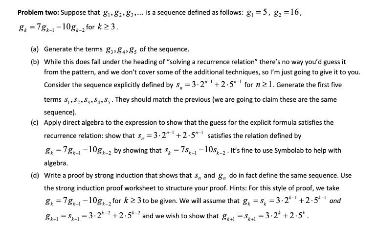 Solved Problem two: Suppose that g1,g2,g3,… is a sequence | Chegg.com
