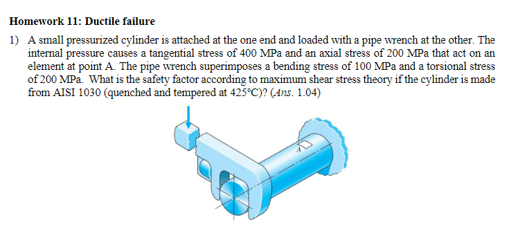 Solved Homework 11: Ductile failure 1) A small pressurized | Chegg.com