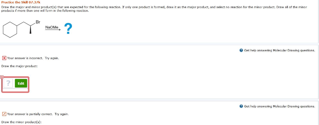 Solved Practice the Skill 07.37k Draw the major and minor | Chegg.com