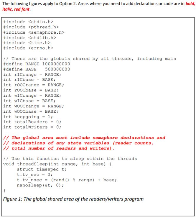 Implement the readers/writers problem solution | Chegg.com