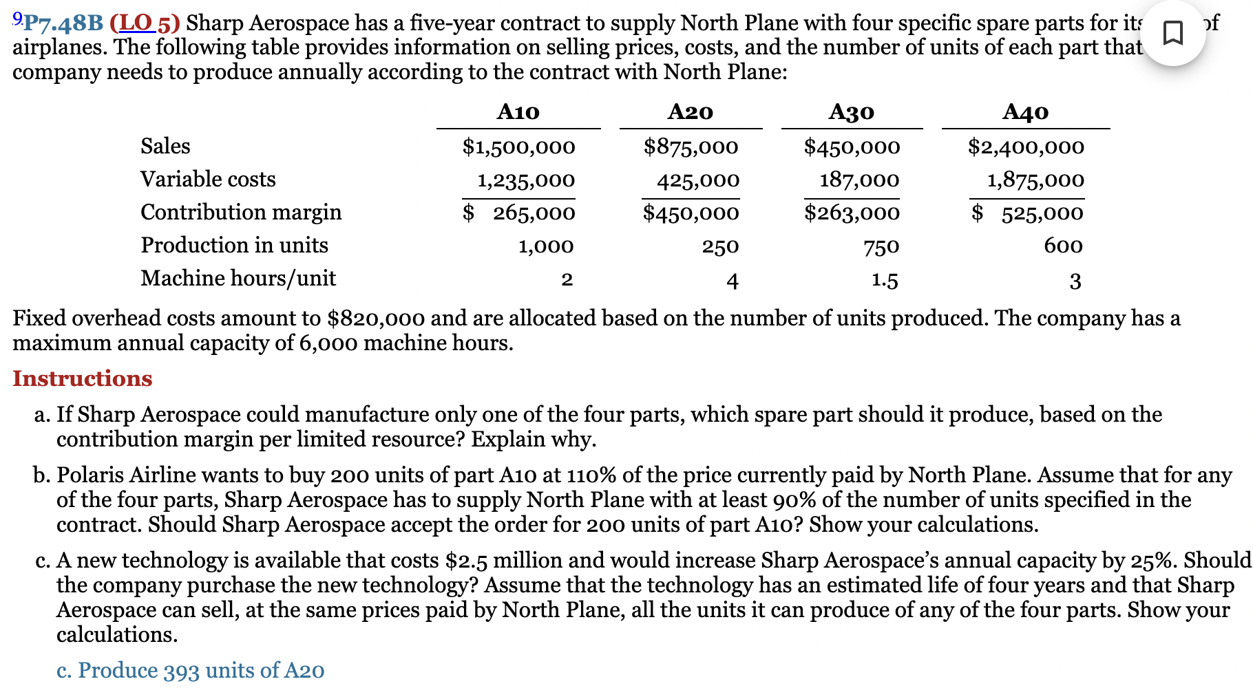 Solved 9.P7.48B (LO 5) Sharp Aerospace has a five-year | Chegg.com