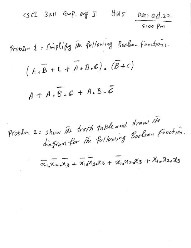 Solved CSCI 3211 comp. org. I HWS Due: od 22 5:00 pm . | Chegg.com