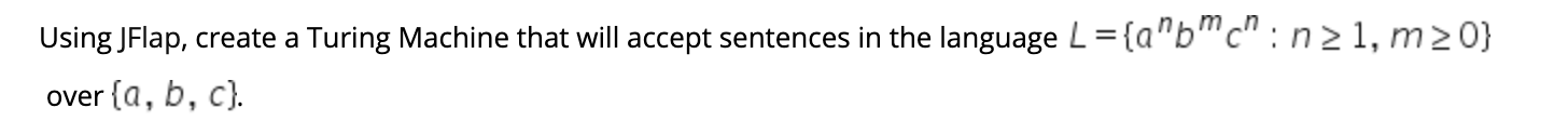 Solved Using JFlap, create a Turing Machine that will accept | Chegg.com
