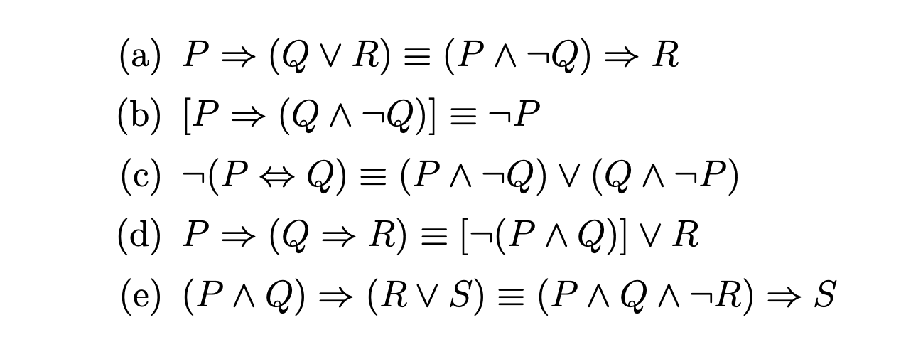 Solved Derive the following logical equivalences without | Chegg.com