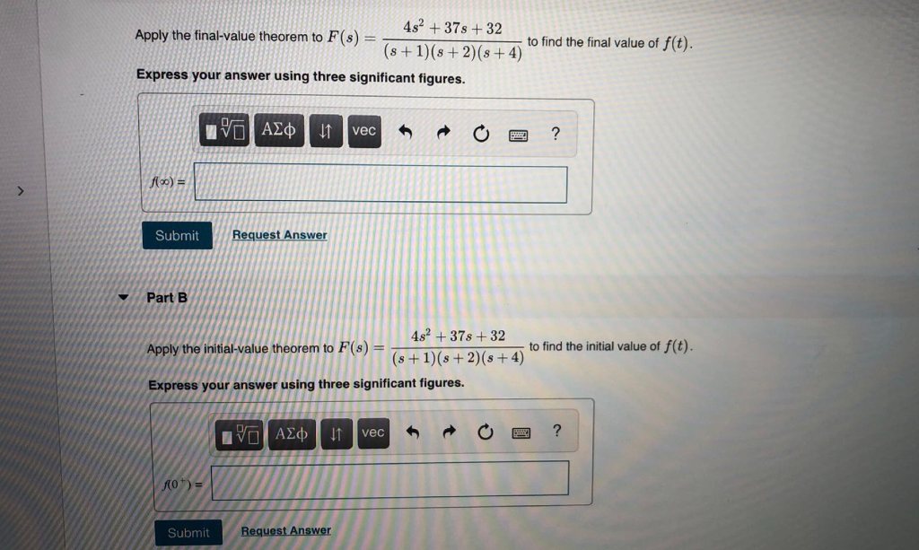 Solved Part G 200(8 + 7)(8 +14) Apply the final-value | Chegg.com