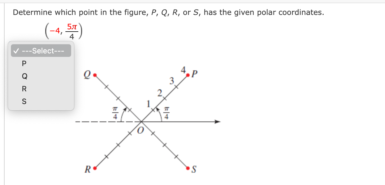 Solved Determine Which Point In The Figure P Q R Or S