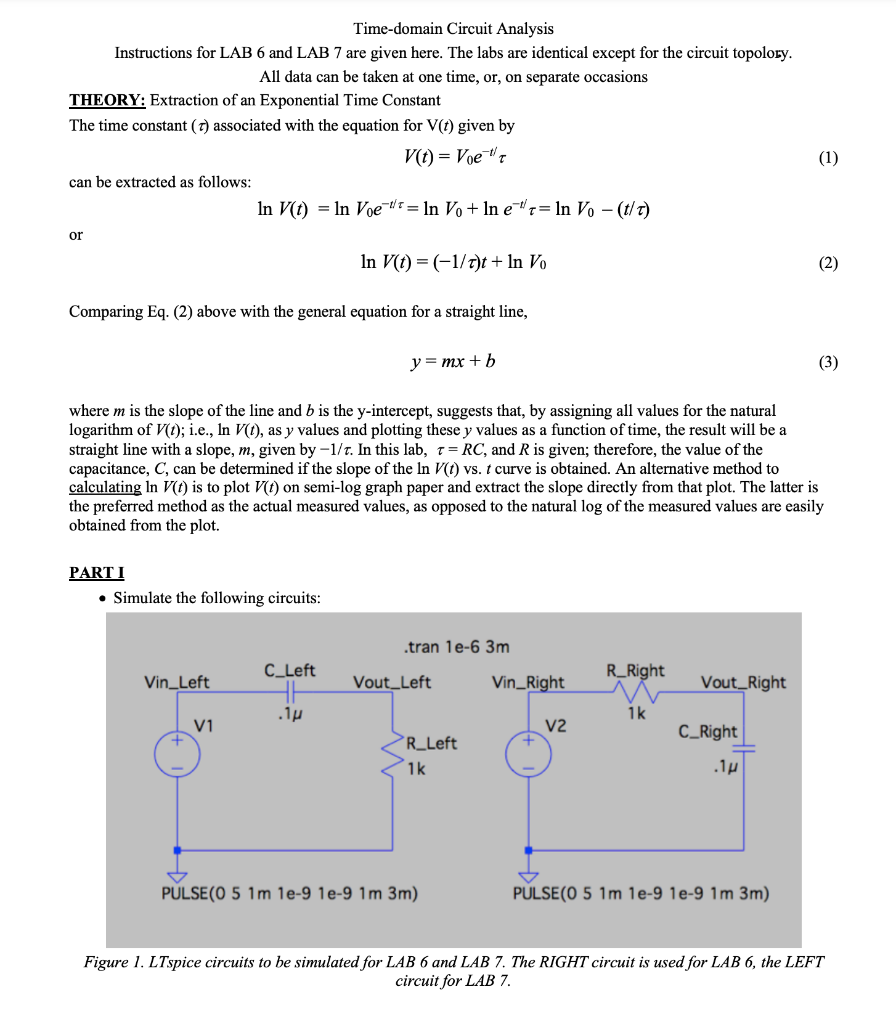Time-domain Circuit Analysis Instructions for LAB 6 | Chegg.com