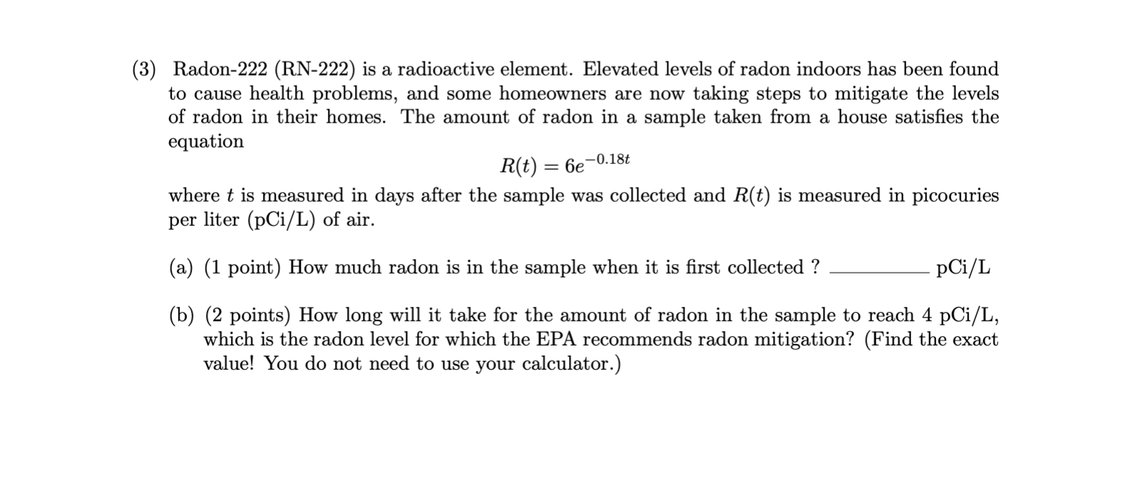 Solved Radon-222 (RN-222) is a radioactive element. Elevated | Chegg.com