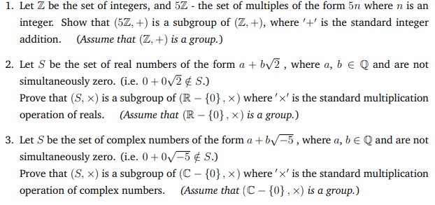 Solved 1. Let Z be the set of integers, and 5Z - the set of | Chegg.com