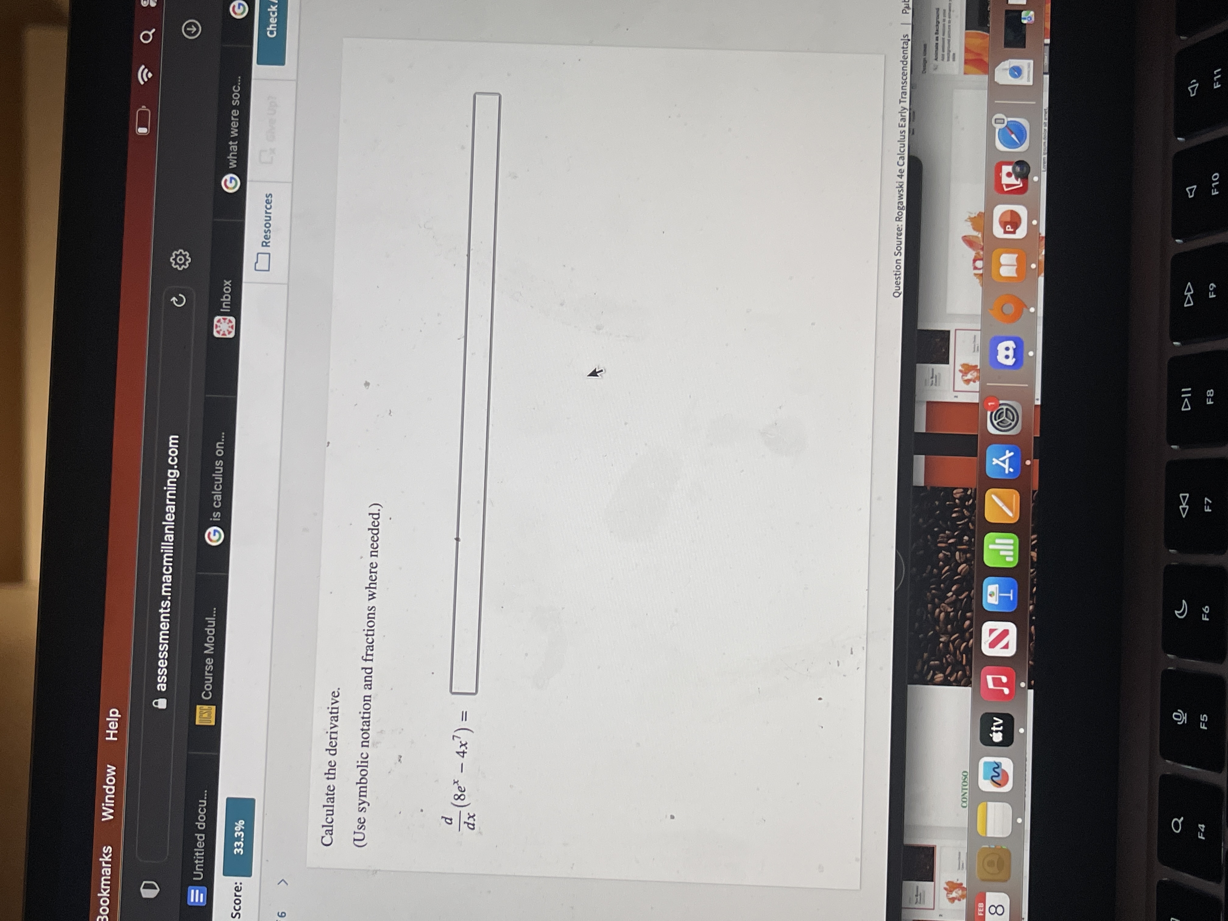 Solved Calculate the derivative.(Use symbolic notation and | Chegg.com