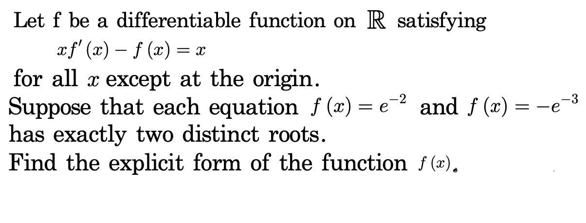 Solved Let f be a differentiable function on R satisfying | Chegg.com