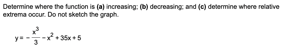 Solved Determine where the function is (a) increasing; (b) | Chegg.com
